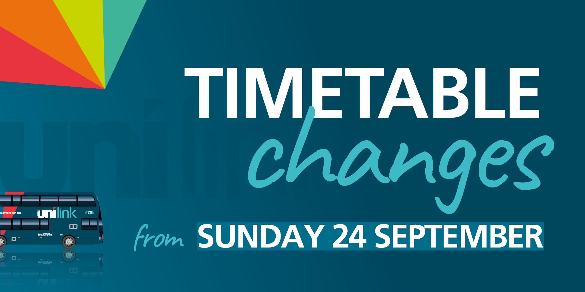 Timetable changes from Sunday 24 September - Unilink Buses